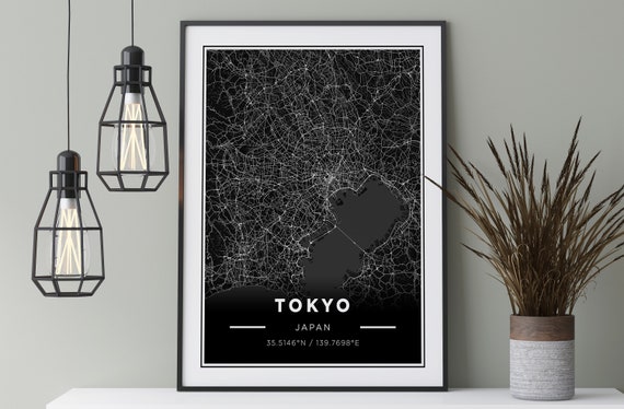Tokyo City Map Tokyo Wall Art Tokyo Poster Tokyo Print Map - Etsy