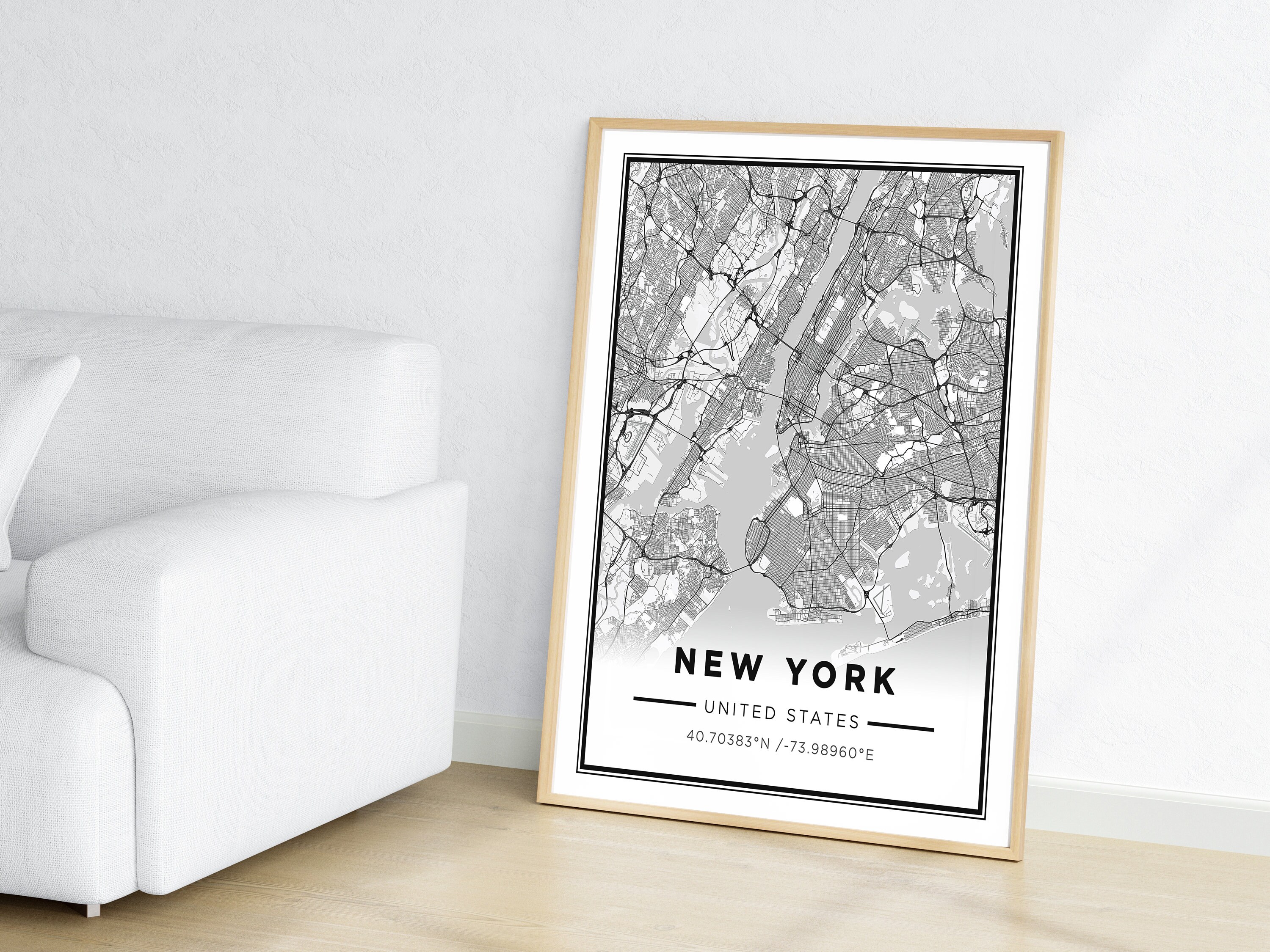 New York Street City Map, New York Wall Art, New York Poster, New York ...