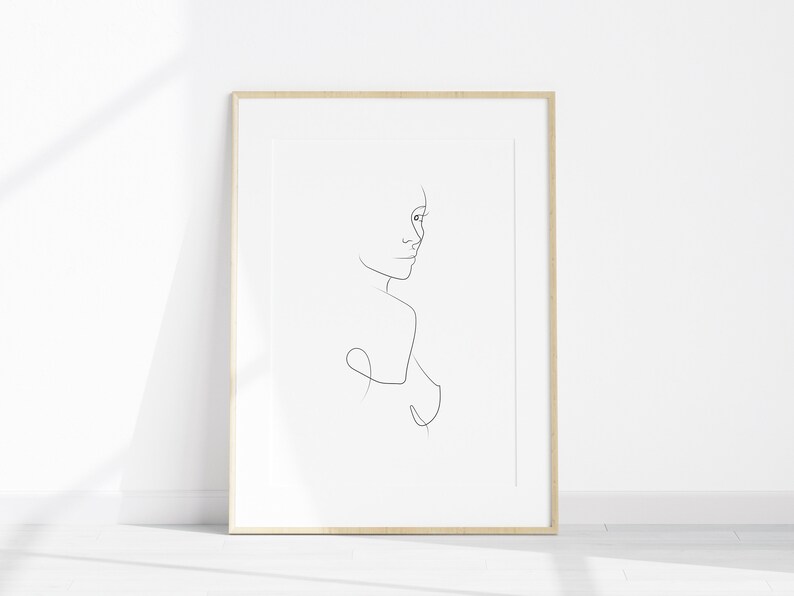 Printable Naked Woman Line Art Poster Girl Body Print One Line Draw