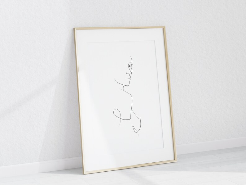 Printable Naked Woman Line Art Poster Girl Body Print One Line Draw
