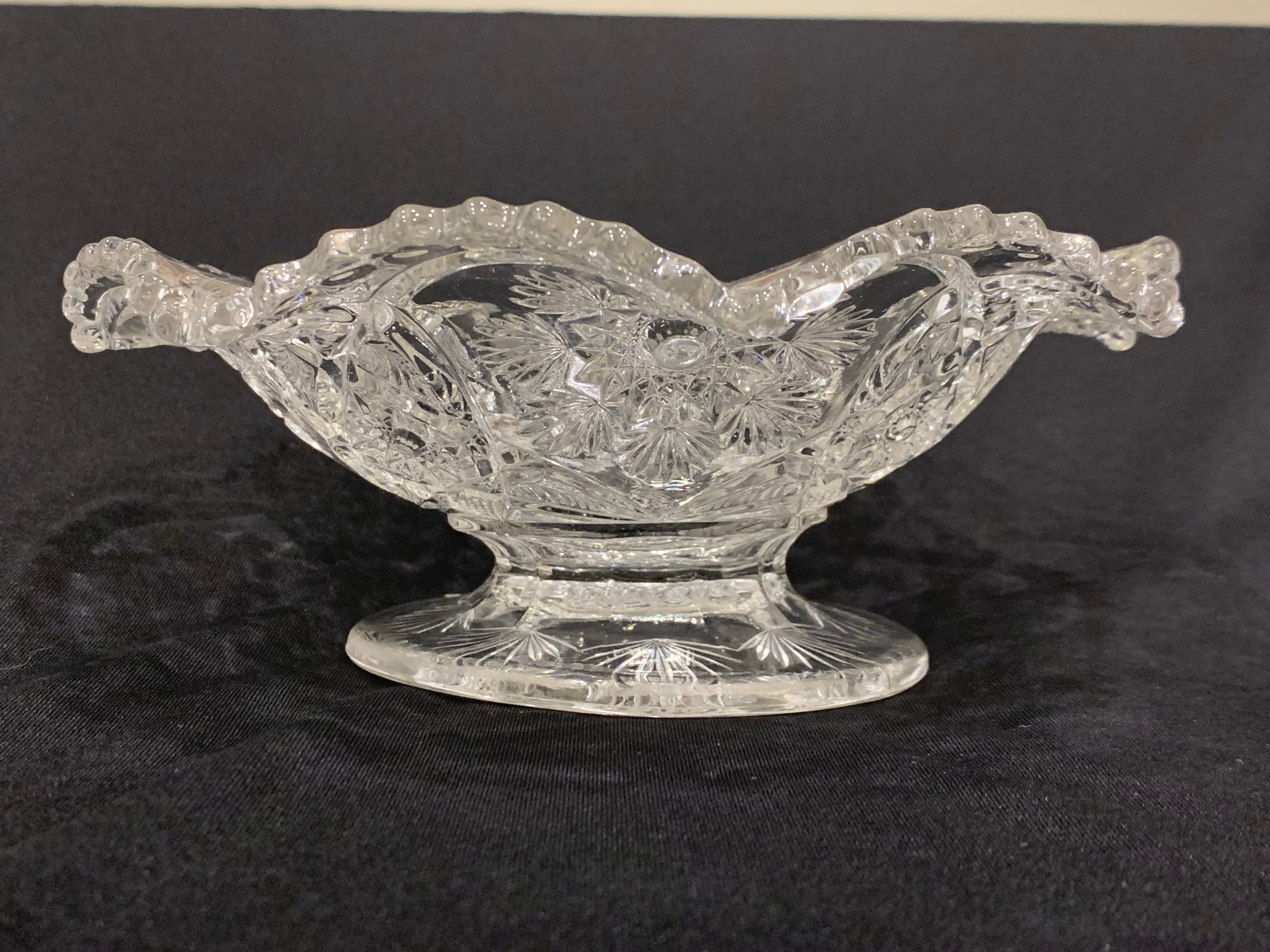 Hobstar & Fan Sawtooth Edge Cut Glass Pedestal Bowl/compote FREE ...