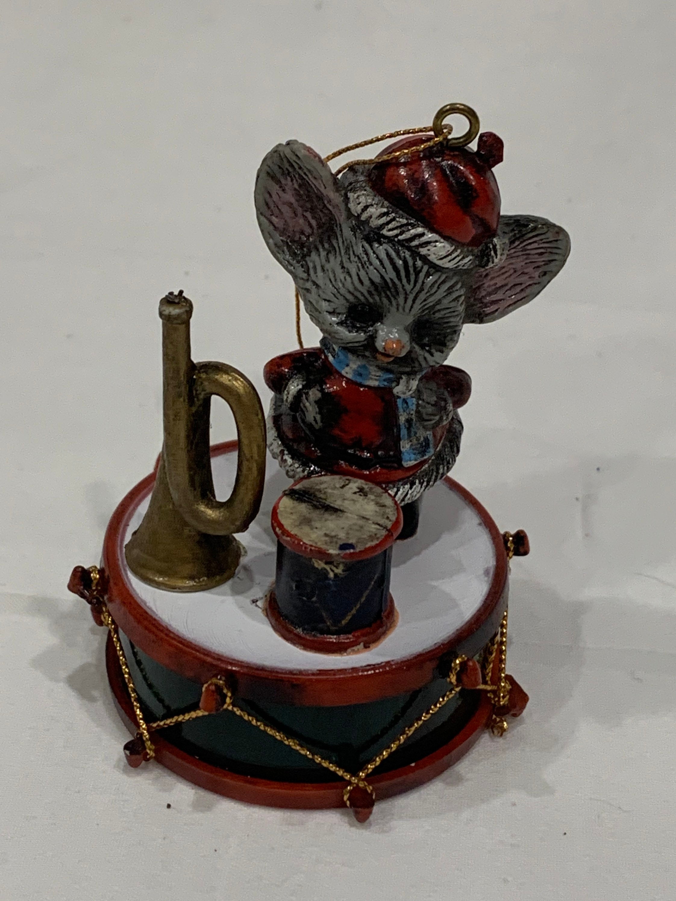 Vintage Musical Mouse With Trumpet & Drum Christmas Ornament - Etsy