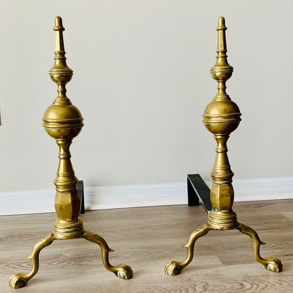Brass Andirons - Etsy