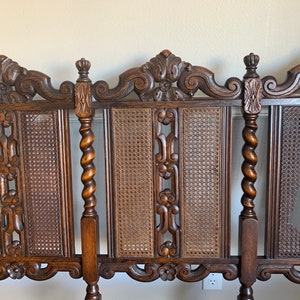 Antique Numbered Michigan Chair Company 3 Seat Carved Wood Arts ...