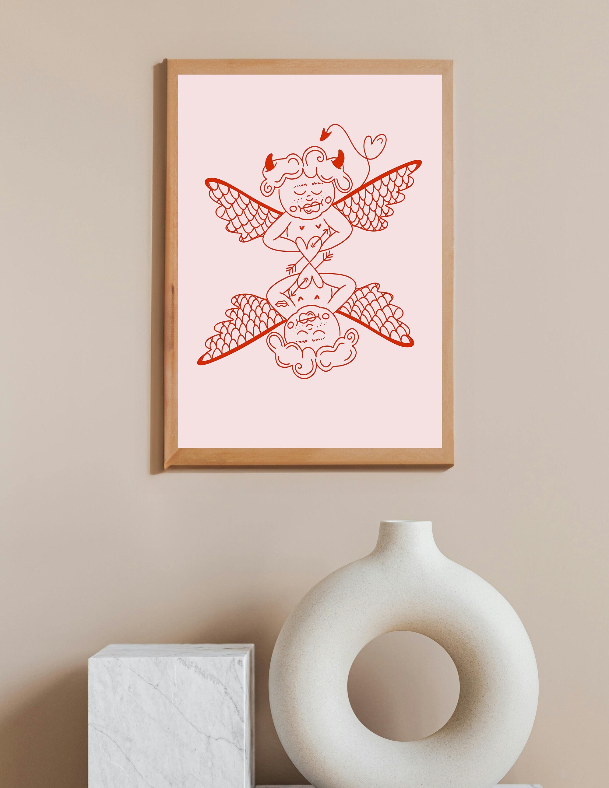 Angel Vs Devil, Printable Wall Art, Digital Download - Etsy