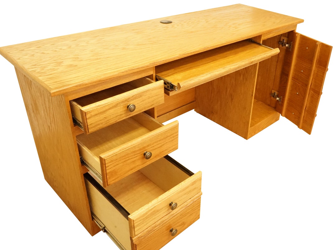 Classic Oak Double-pedestal Computer Desk - Etsy