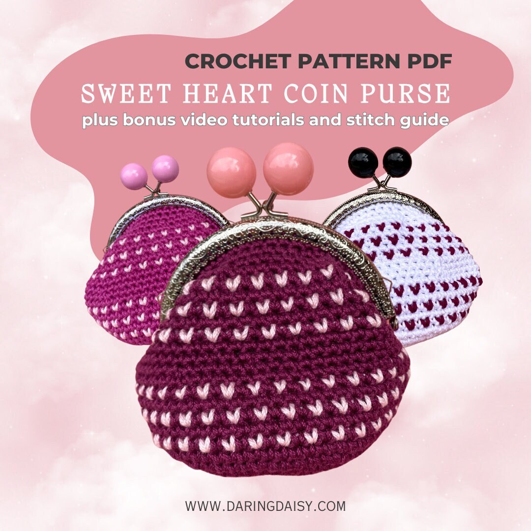 Sweet Heart Coin Purse CROCHET PATTERN PDF - Etsy