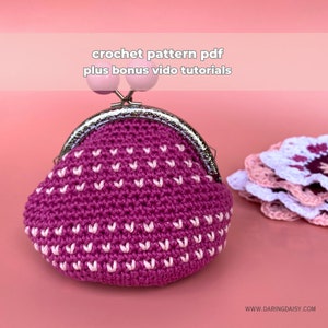 Sweet Heart Coin Purse CROCHET PATTERN PDF | Tutorial for Crochet Coin ...