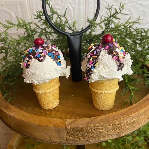 Realistic Mini Ice Cream Cones - Etsy