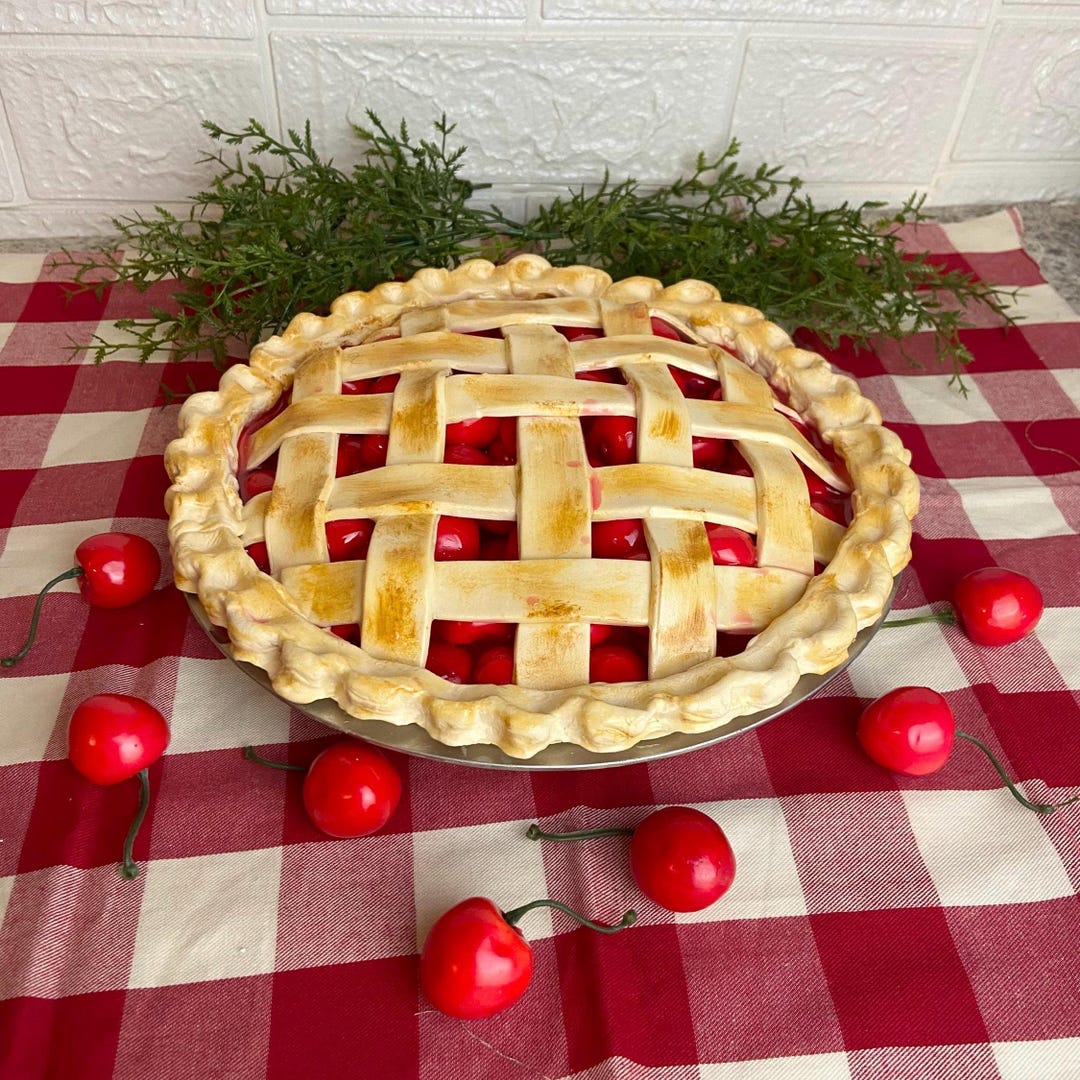 Fake 9- Inch Cherry Pie, Faux Cherry Pie, Full Size Realistic Pie ...