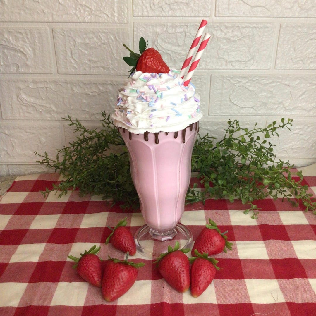 Faux Old Fashioned Strawberry Milkshake, Faux Milkshake, Fauc Ice Cream ...