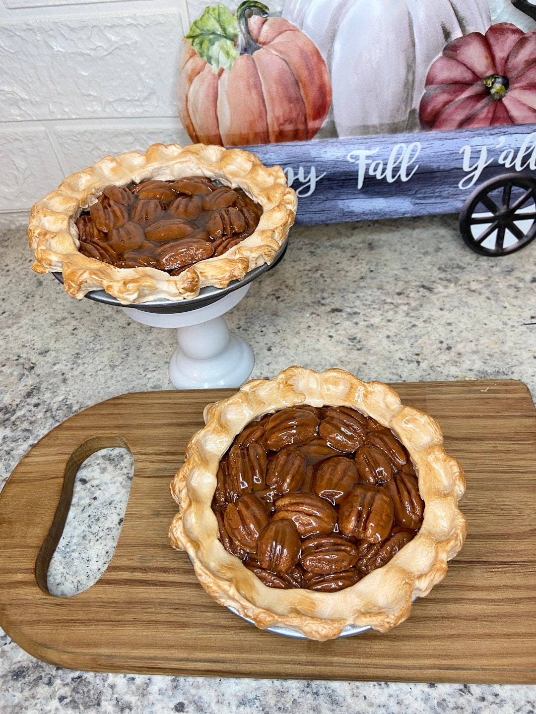 Fake Pecan Pie, Faux Pecan Pie, Fake Pie Display, Pecan Decor, Tiered ...