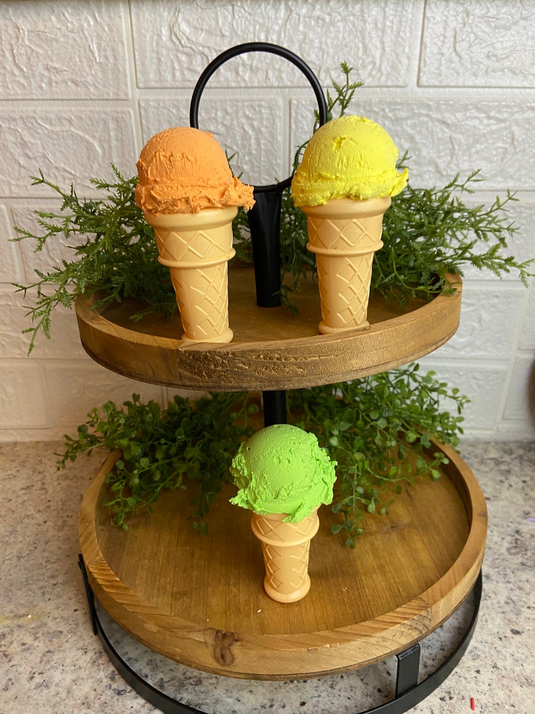 Faux Mini Ice Cream Cones, Ice Cream Decor, Realistic Ice Cream Cones ...