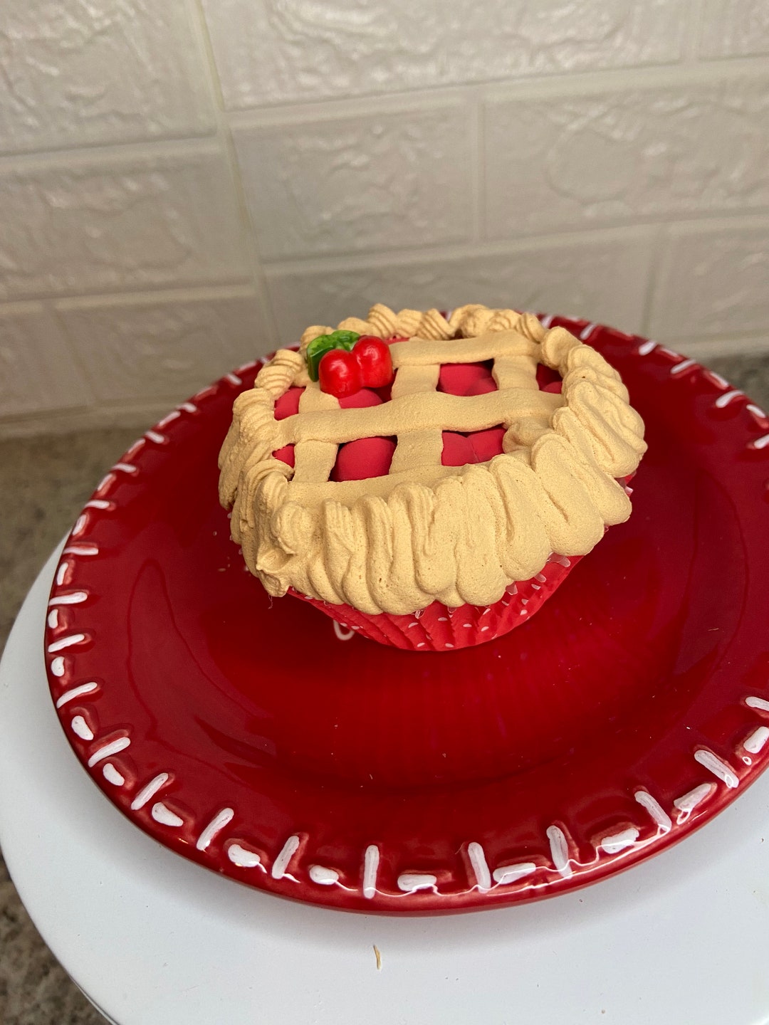 Fake Cherry Pie Cupcake, Faux Cherry Pie Cupcake, Faux Cherry Cupcake ...