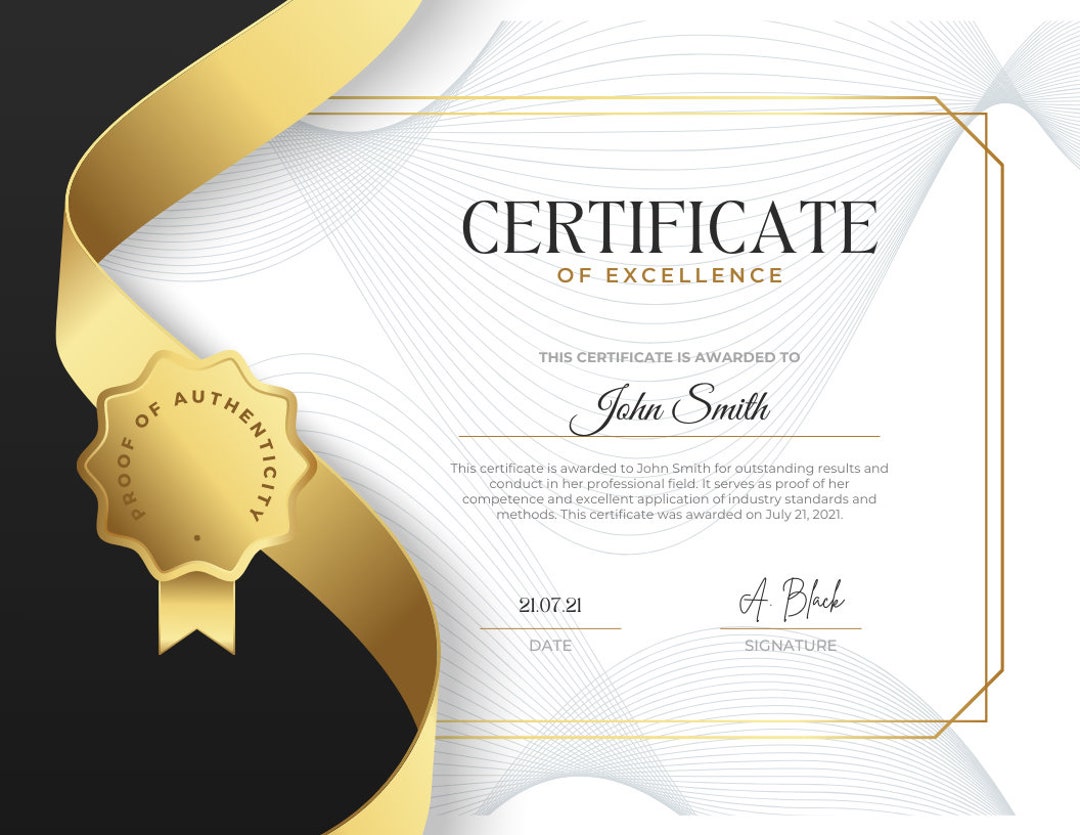 Custom Certificate - Etsy
