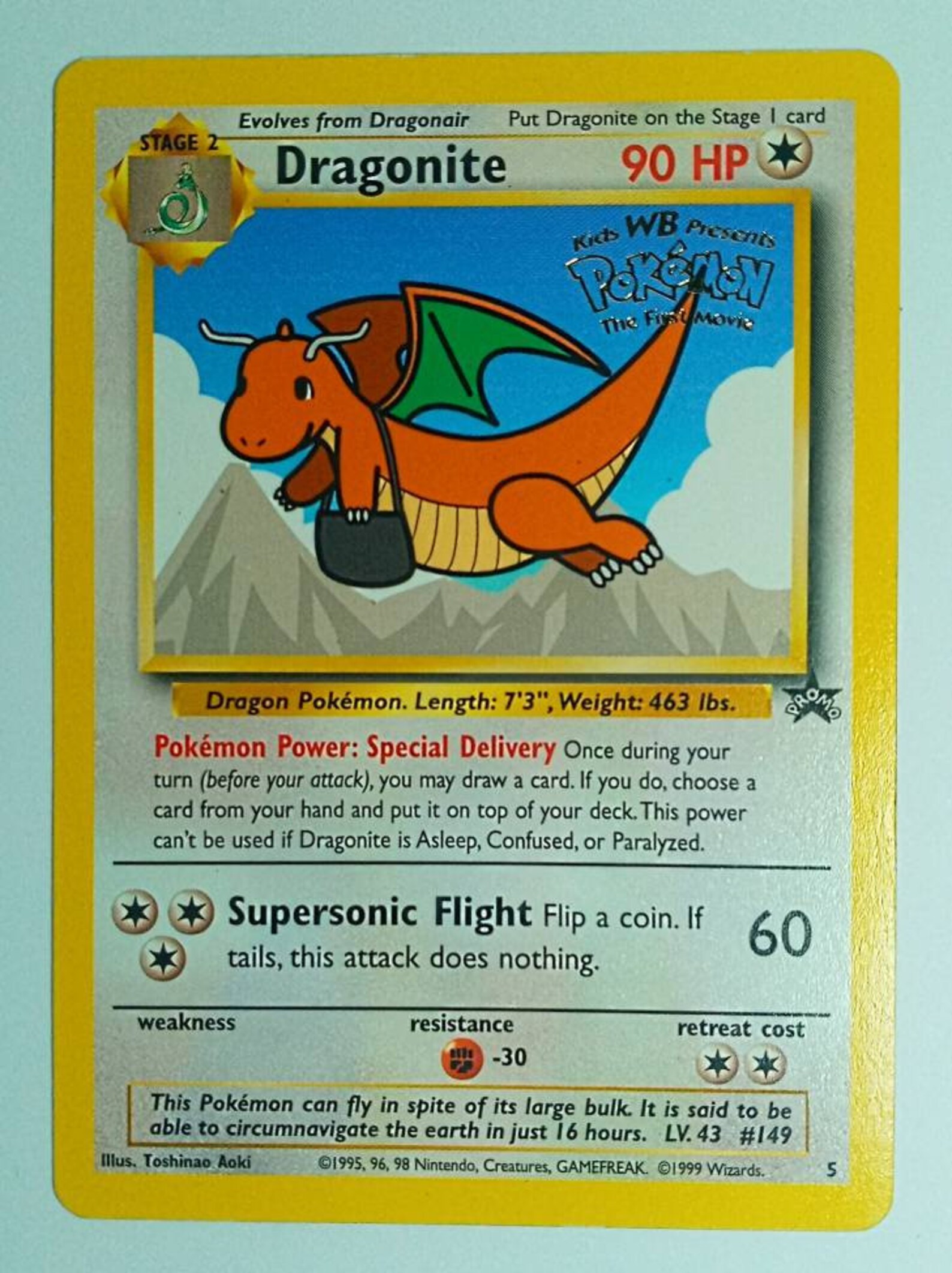 1999 Dragonite Pokemon the First Movie Black Star Promo | Etsy