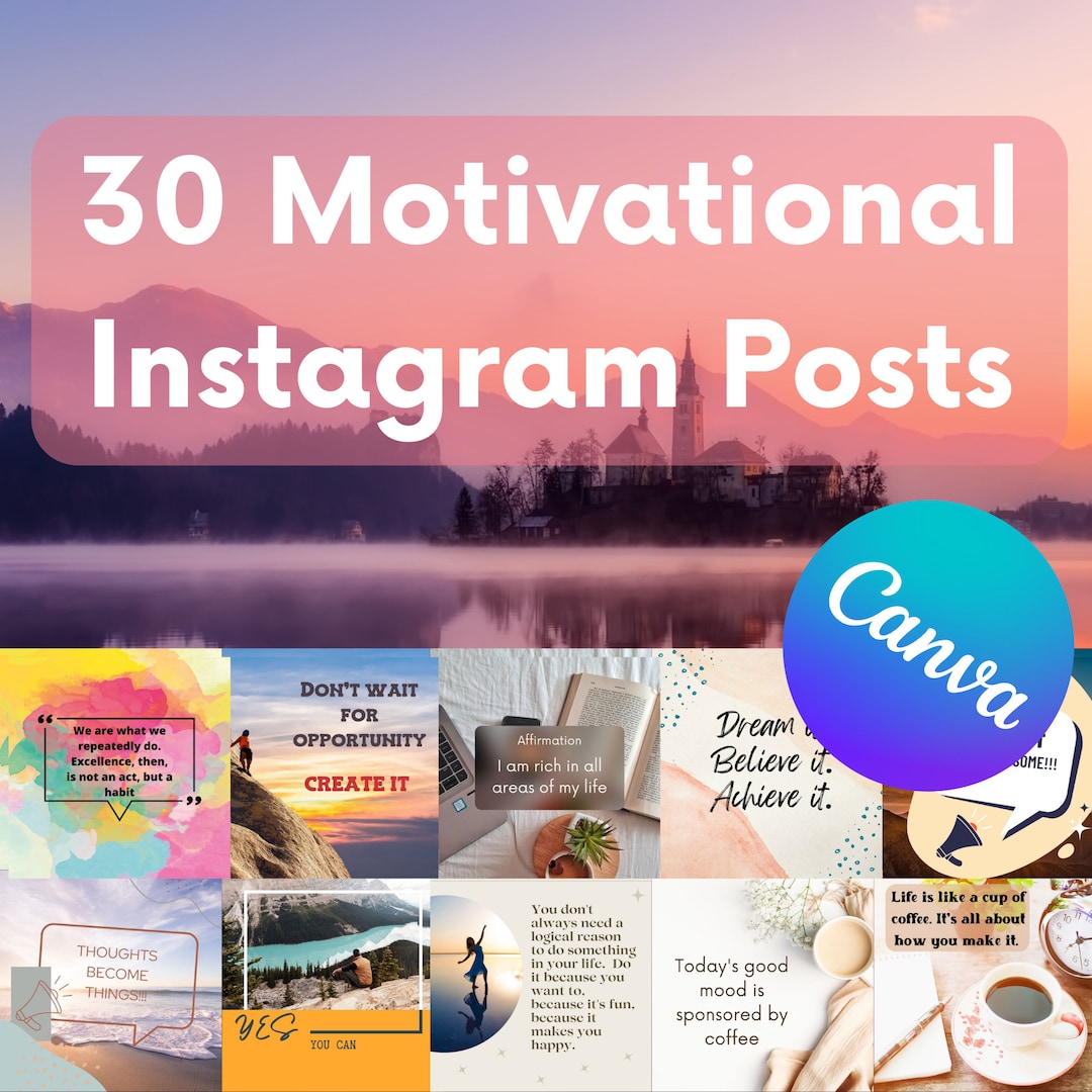 30 Motivational Instagram Post Templates (vol 1) | Canva Templates ...