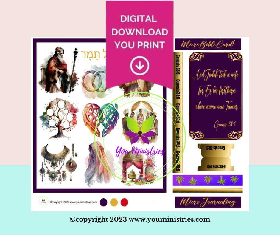 Tamar, Women of the Bible, Bible Journaling Stickers, Micro Bible Card ...