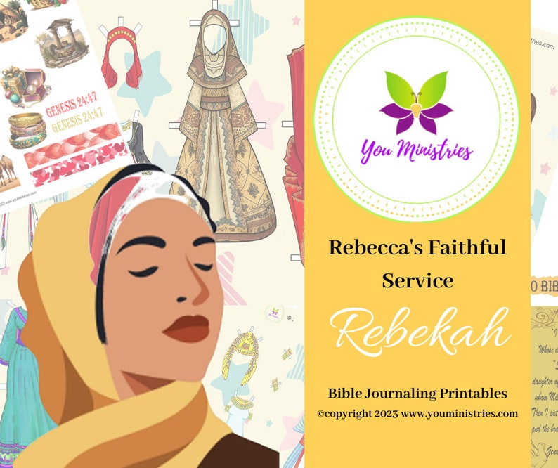 Rebekah Women of the Bible Series, Bible Journaling Stickers, Micro Bible Card, Bible Insert ...