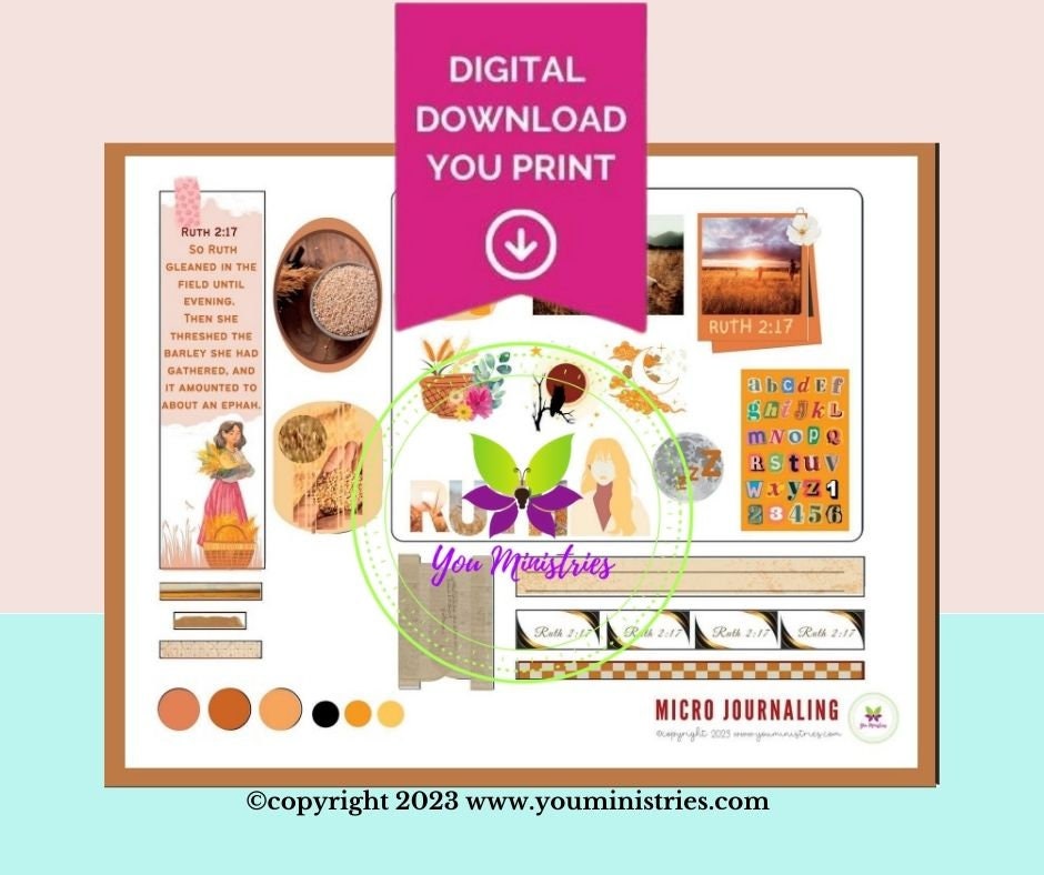 Ruth, Women of the Bible, Bible Journaling Stickers, Micro Bible Card ...