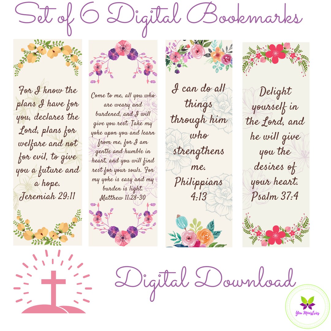 6 Inspirational Christian Spring Flower Bookmarks - Etsy