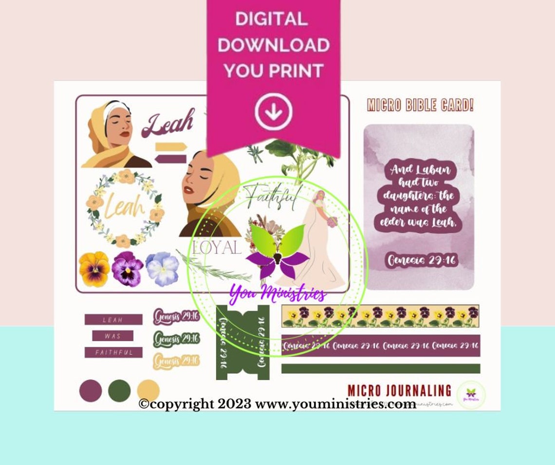 Leah Women of the Bible Series, Bible Journaling Stickers, Micro Bible ...