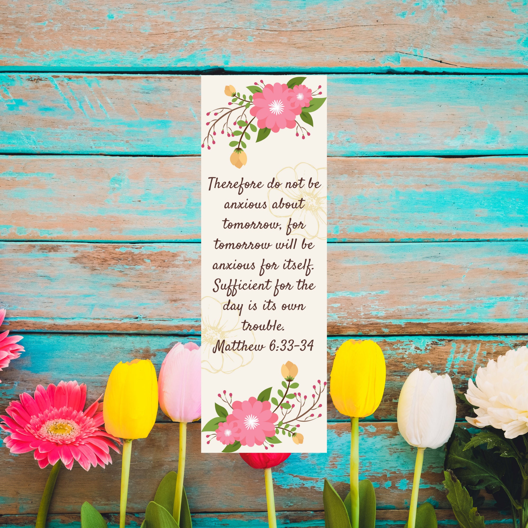 6 Inspirational Christian Spring Flower Bookmarks - Etsy