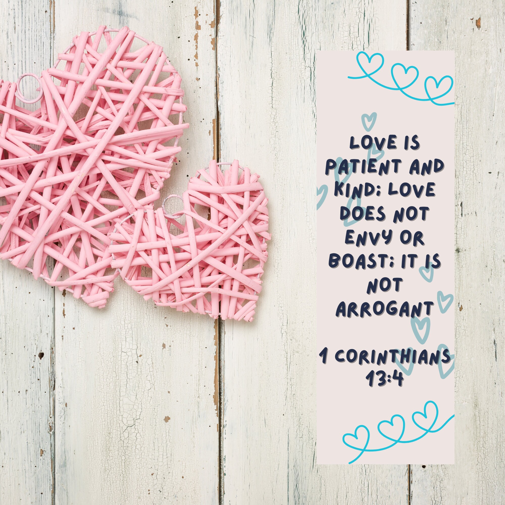 6 Inspirational Christian Quotes Heart Bookmarks - Etsy