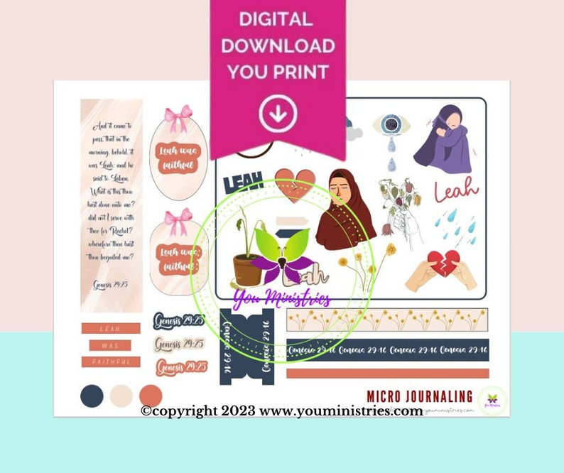 Leah Women of the Bible Series, Bible Journaling Stickers, Micro Bible ...