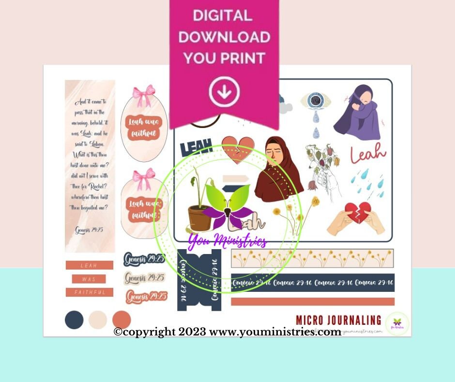 Leah Women of the Bible Series, Bible Journaling Stickers, Micro Bible ...