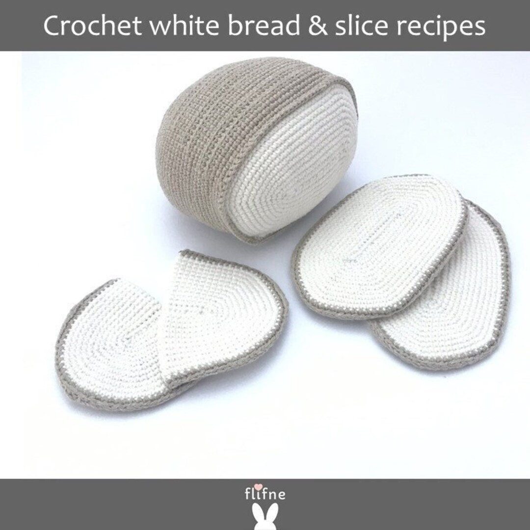 Crochet White Bread & Slice Recipe amigurumi Food Pattern - Etsy