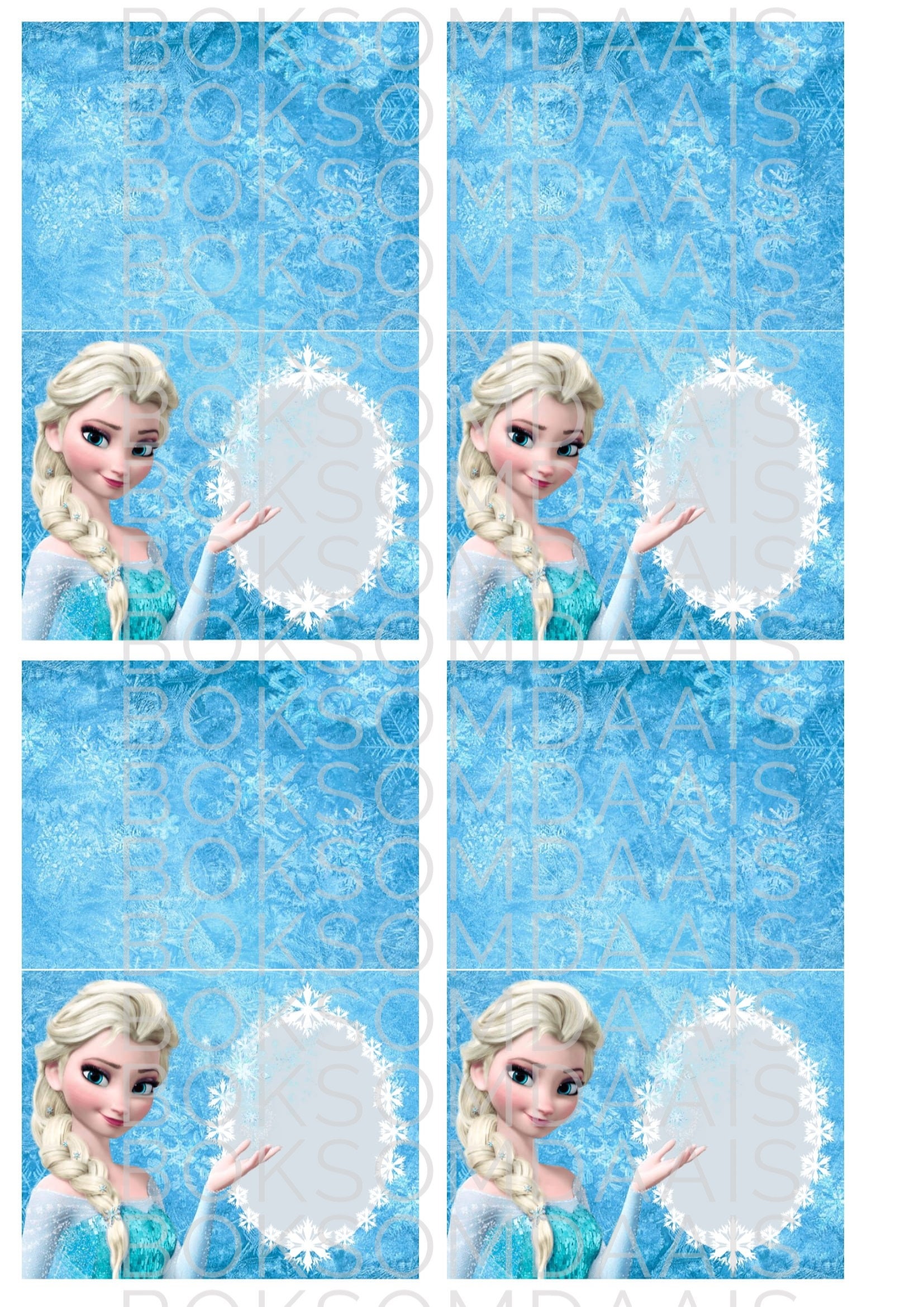 Elsa Inspired Digital Party Printables INSTANT DOWNLOAD Easy Print, Cut ...
