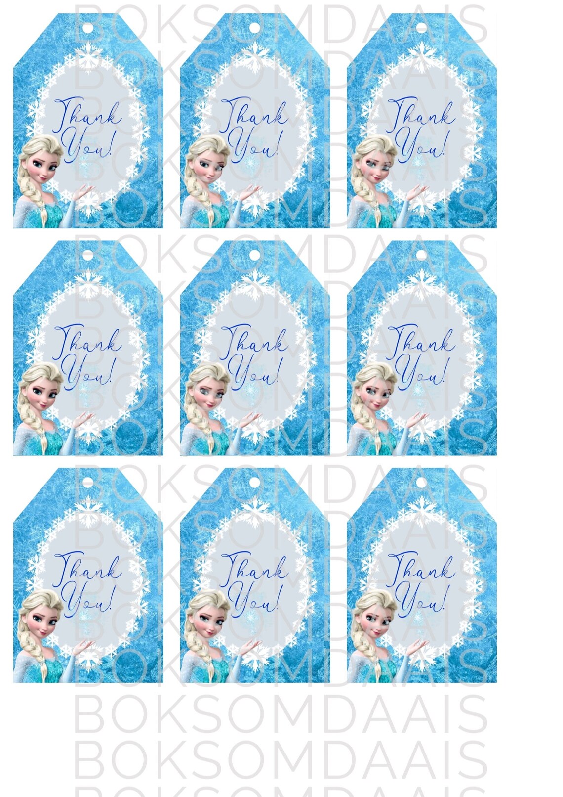 Elsa Inspired Digital Party Printables INSTANT DOWNLOAD Easy Print, Cut ...