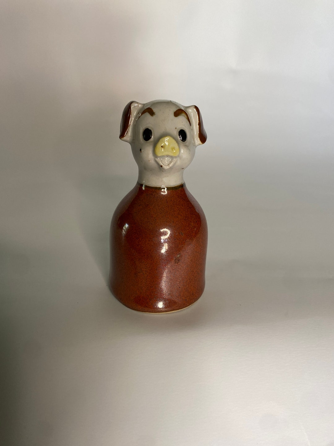 Pig Speckled Glazed Bell Whimsical Vintage - Etsy