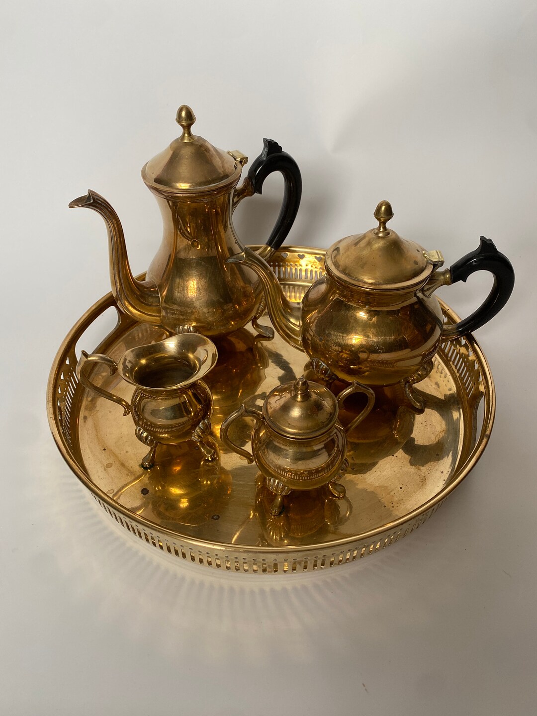 Vintage Brass Beverage Set - Etsy