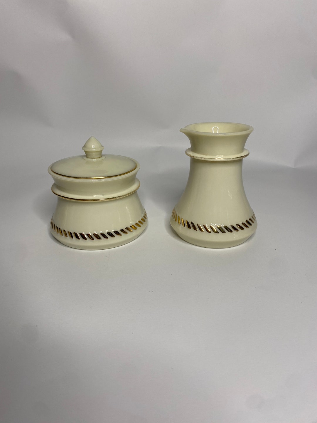 Wheatonware Vintage Milk Glass Cream and Sugar - Etsy
