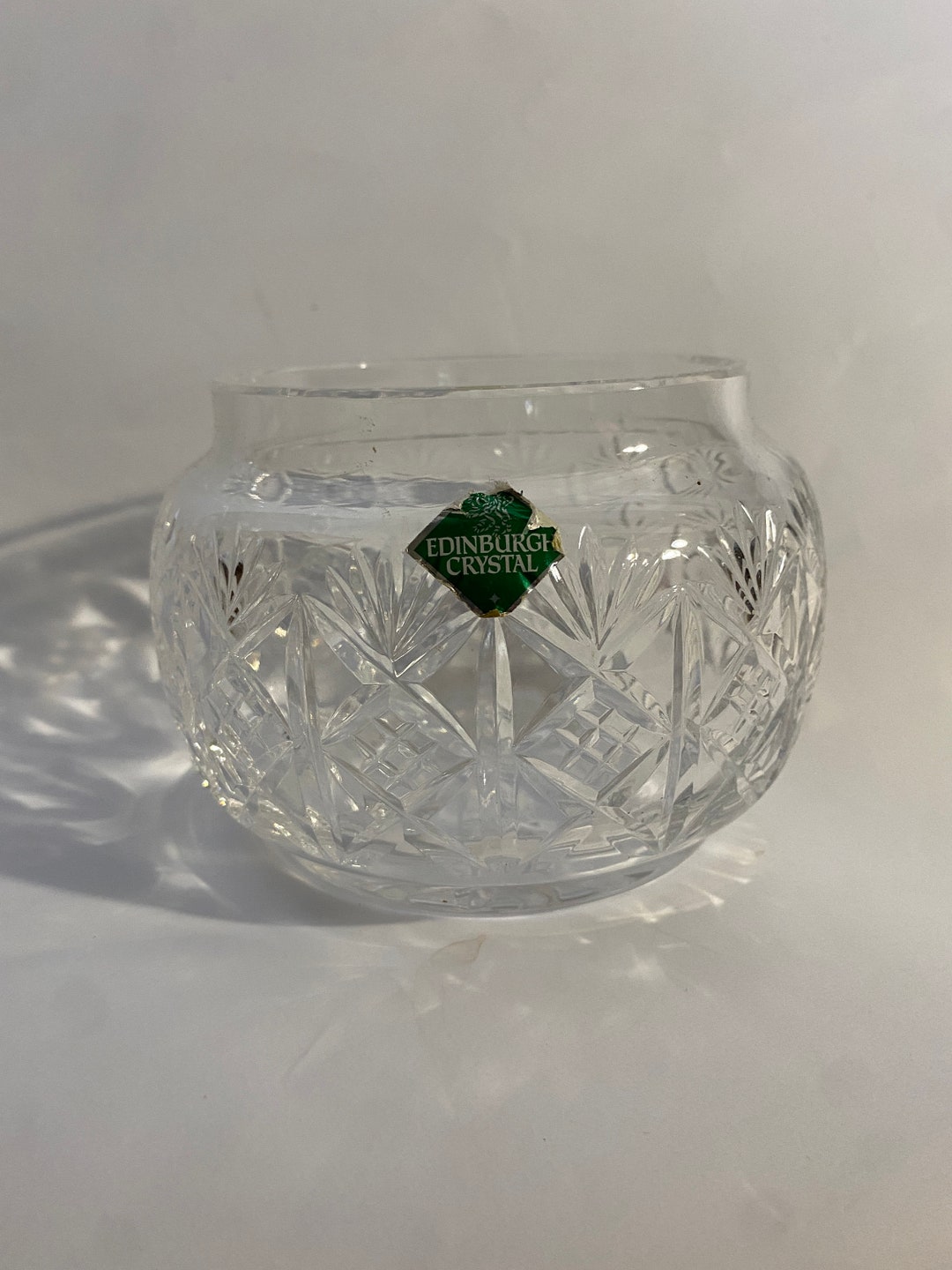 Edinburgh Crystal Rose Bowl Hand Cut Vintage Globe Shaped - Etsy