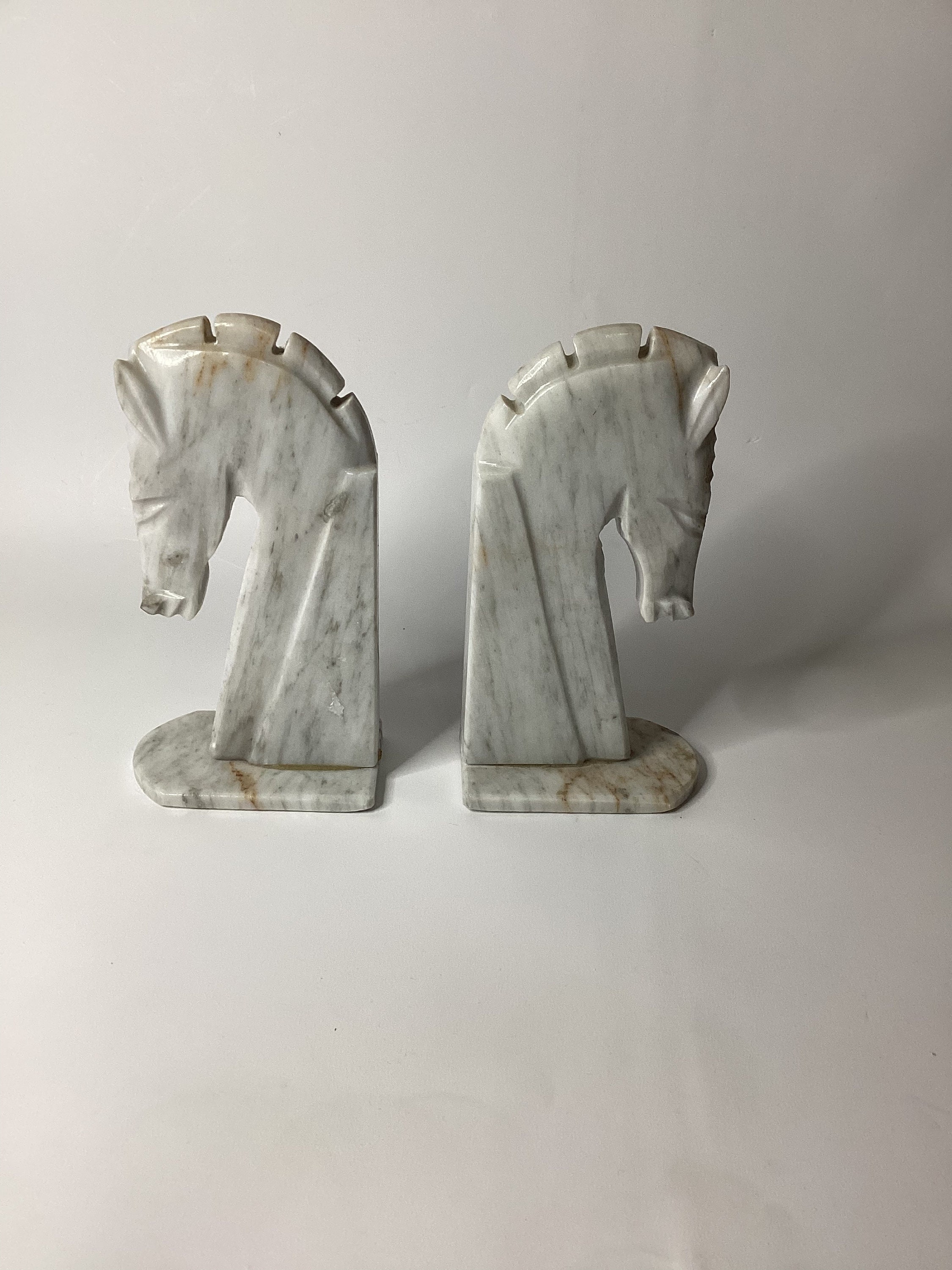 Horse Head Book Ends Marble Chess Knight Trojan Horse Vintage - Etsy