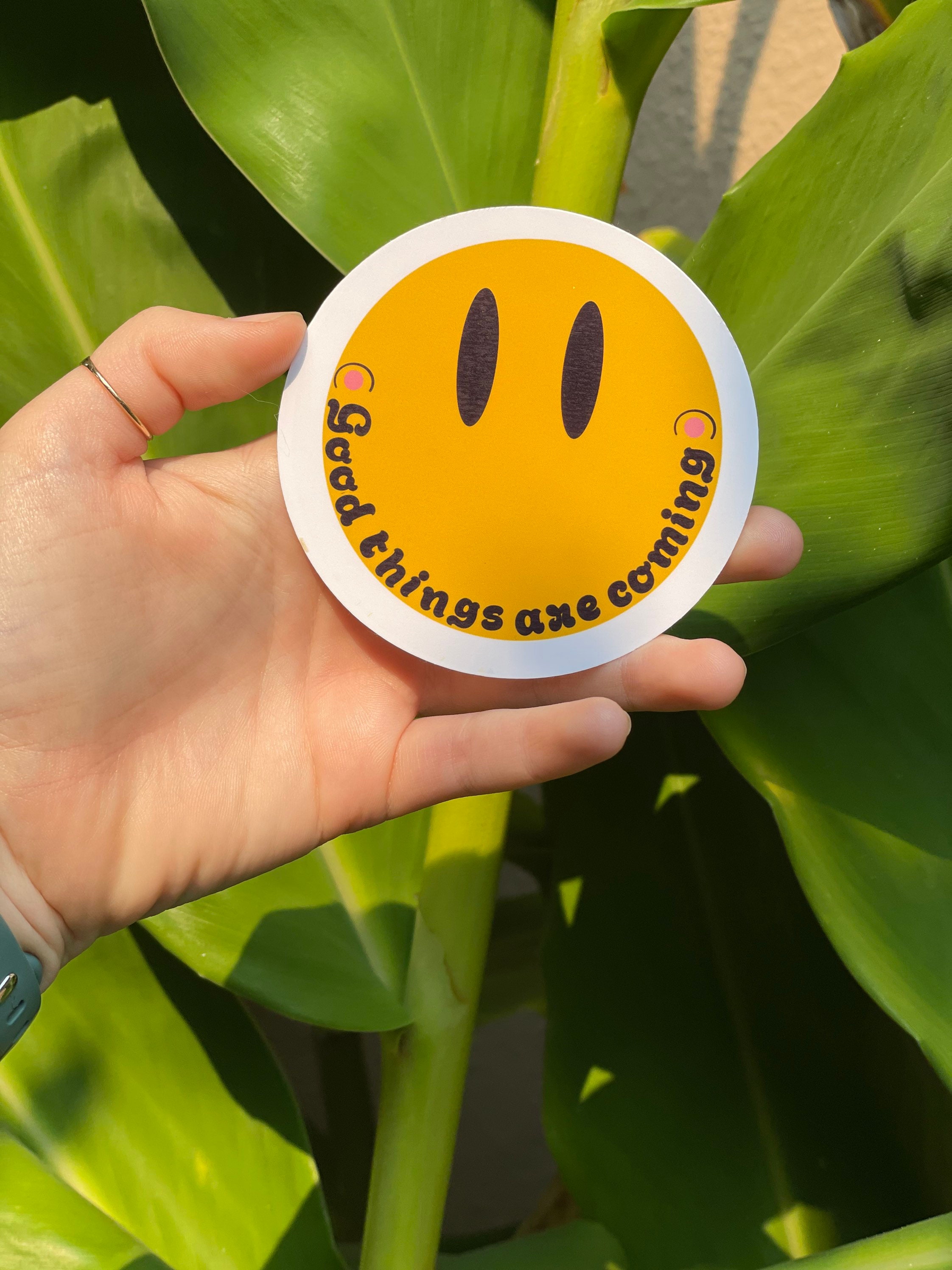 Smiley Face, Happy Face, Water Bottle Sticker, Car Decal, Laptop ...