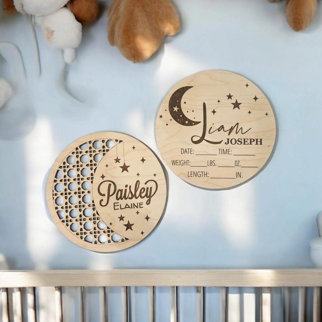 Baby Stat Sign, Name Announcement Reveal, Monthly Milestones ...