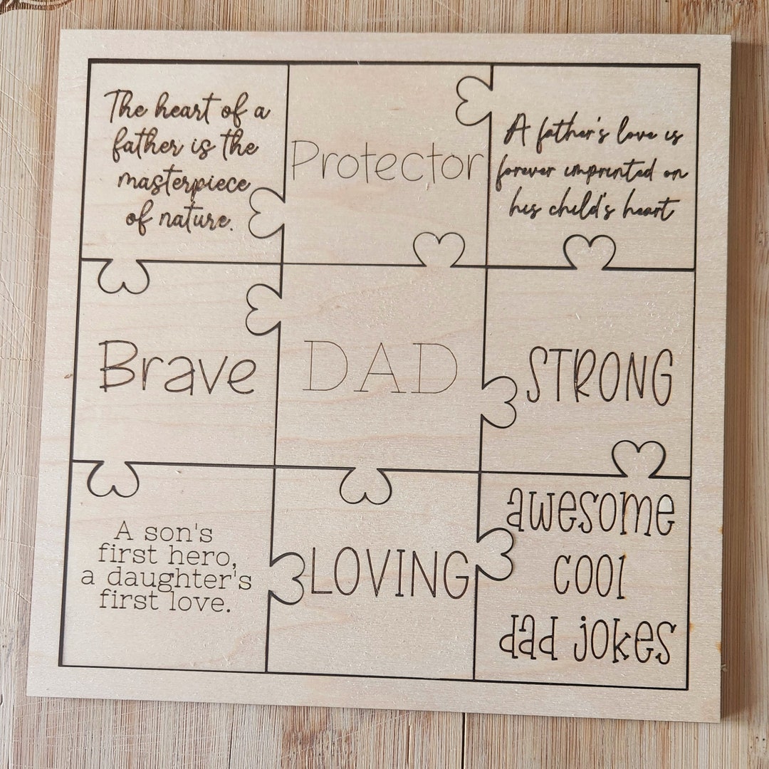 Father's Day Puzzle SVG Laser Cut File, Dad Sign (digital Download) - Etsy