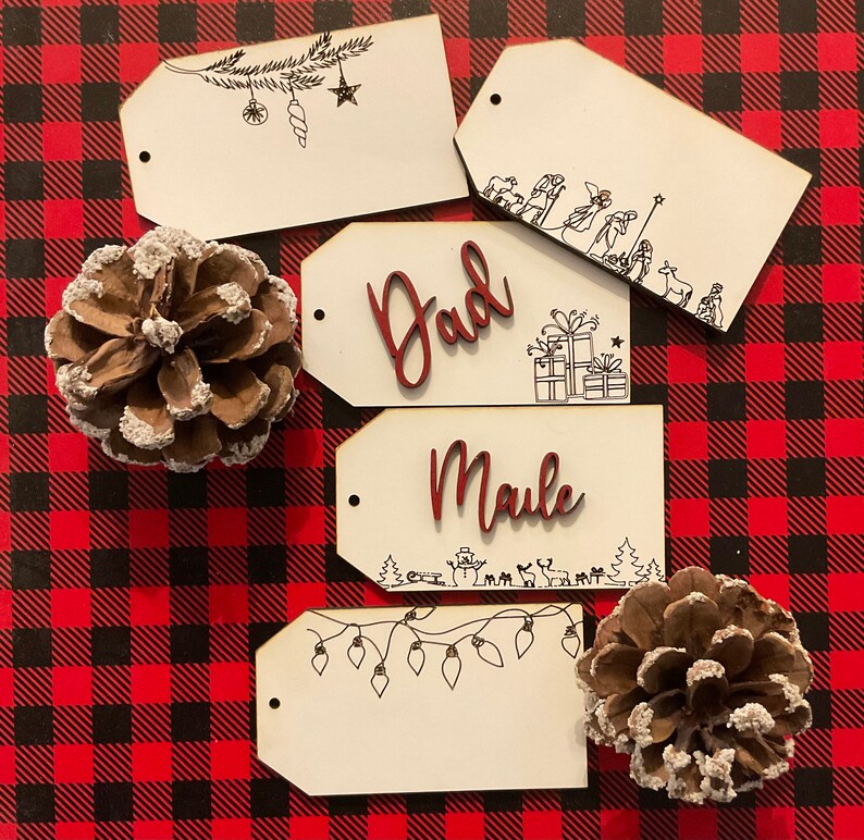 Christmas Gift Tags Laser Cut File Glowforge Digital File | Etsy