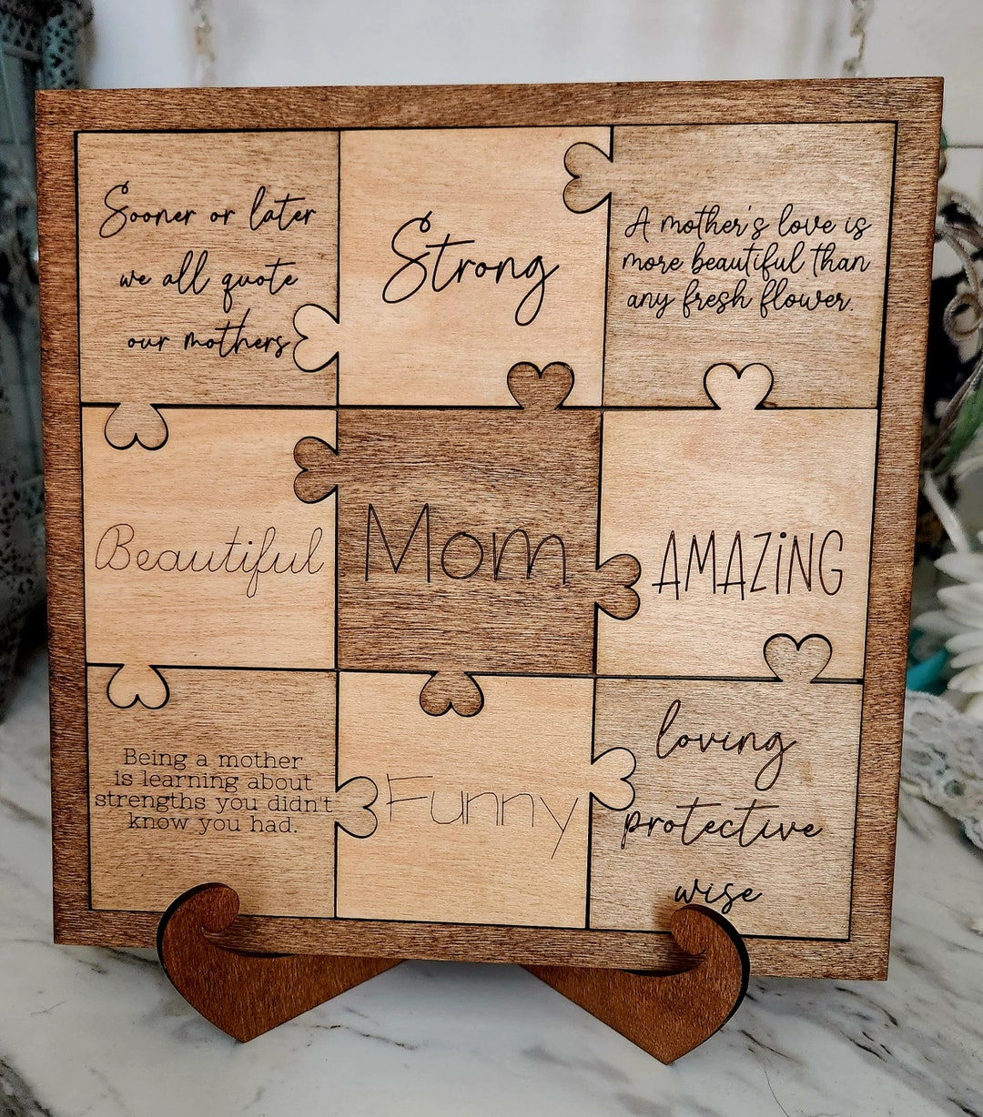 Words About Mom Dad Grandma Grandpa Mother's Father's Day Puzzle Laser ...
