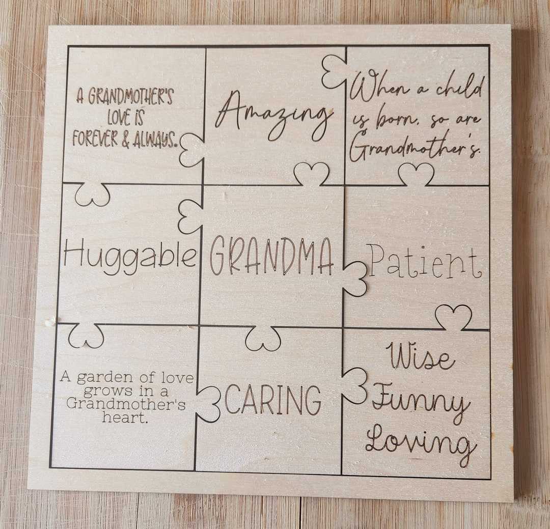 Grandma Words Puzzle Laser Cut File (SVG, PDF) - Etsy Australia