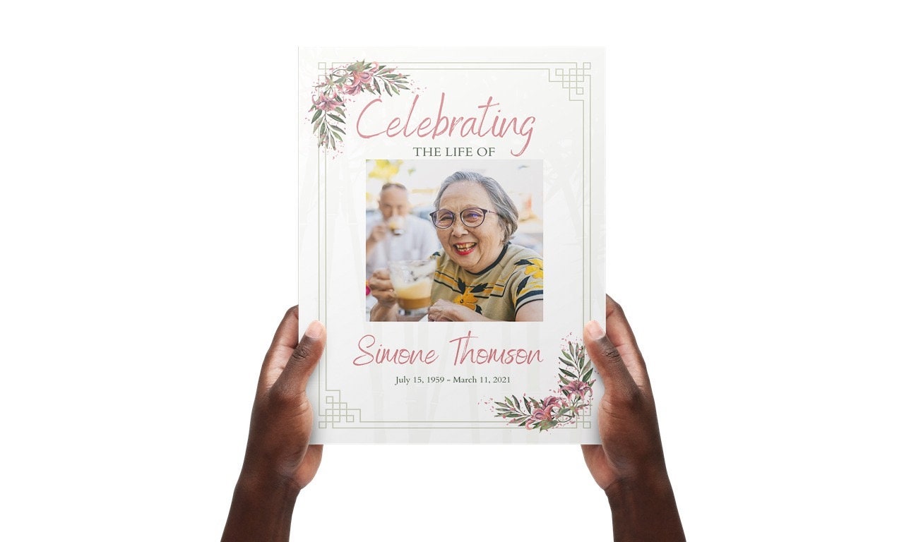 Editable Funeral Program Template, Memorial Service Template, Memorial ...