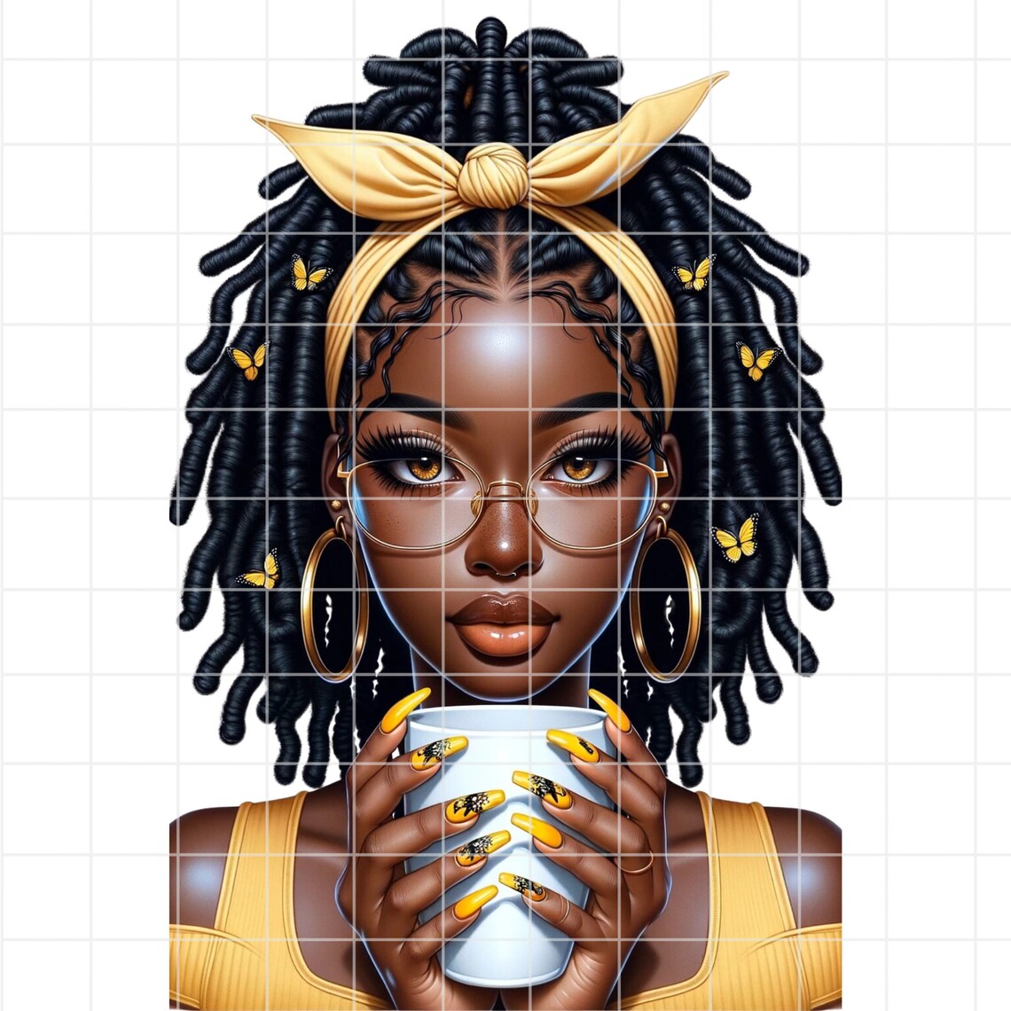 Beautiful Black Girl Magic/melanin Black Woman PNG Afro Fashion Clipart ...