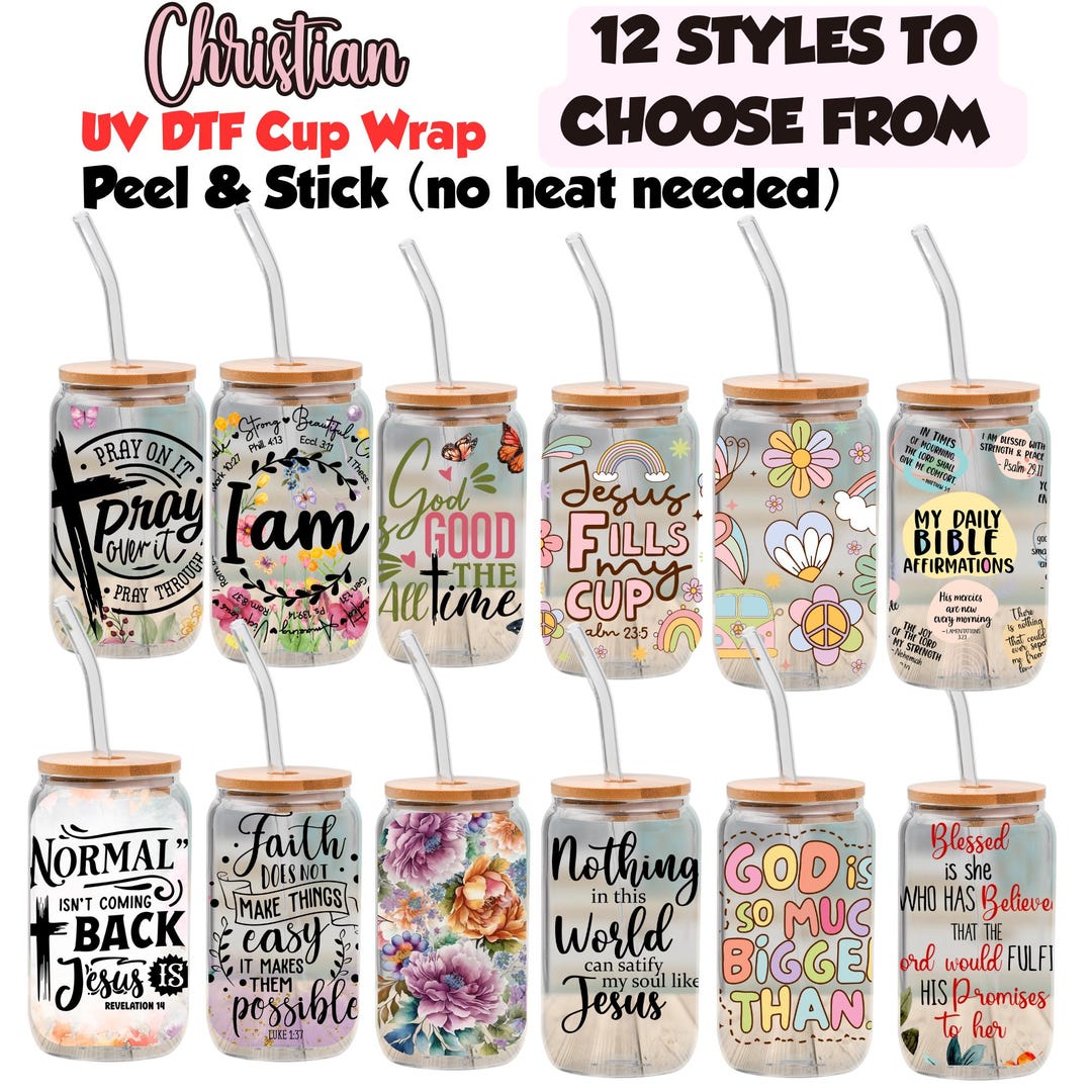 Christian Decals for Libbey Cups, Christian Cup Wrap, Faith DECAL ...