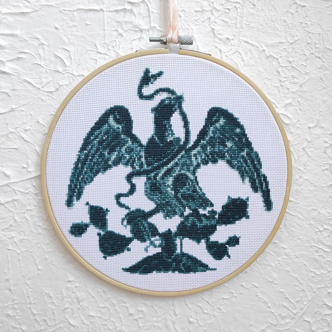 Embroidered Mexican Eagle, Snake and Cactus, Coat of Arms of Mexico ...