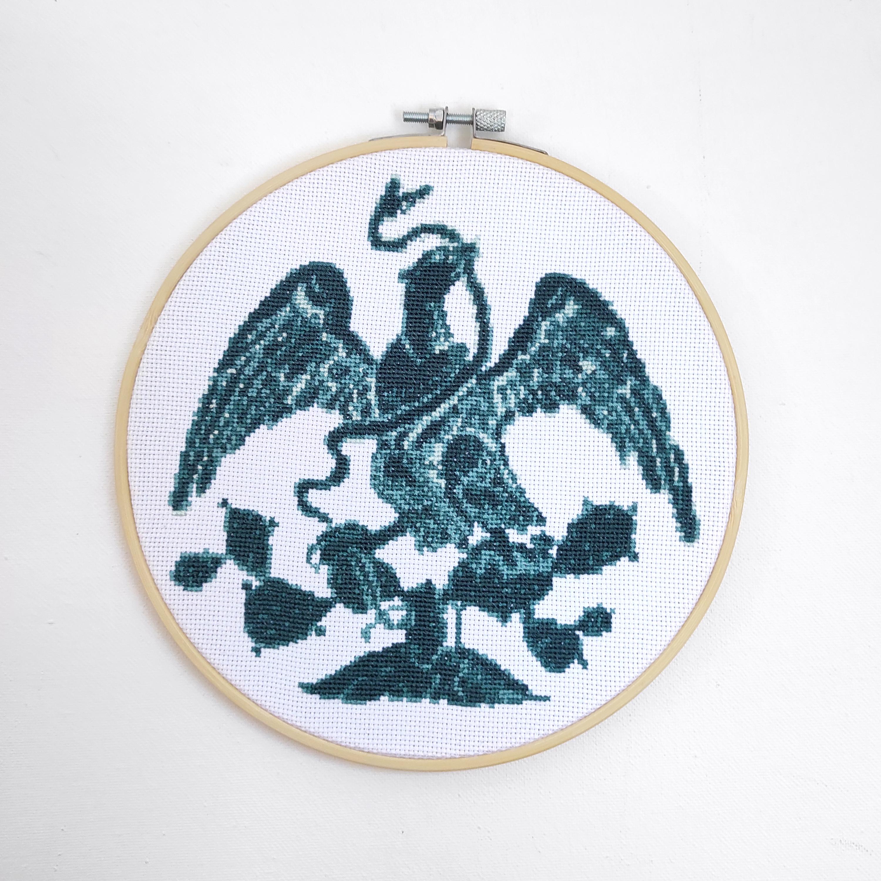 Embroidered Mexican Eagle, Snake and Cactus, Coat of Arms of Mexico ...
