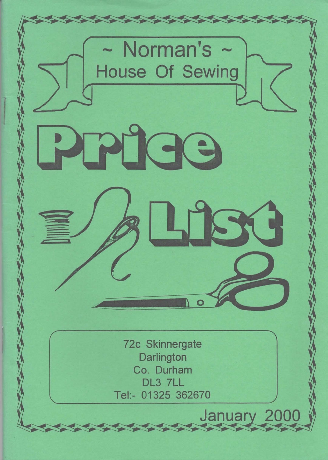 Normans House of Sewing Price List - Skinnergate Darlington County ...